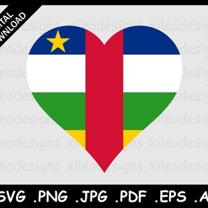 Central African Republic Heart Flag SVG, Love Shape Banner, National ...