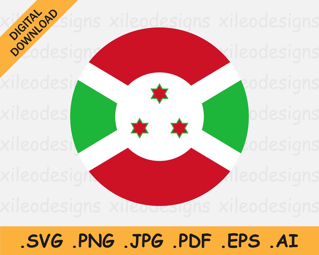 Burundi Round Flag SVG - Burundian Circular Banner, National Circle ...