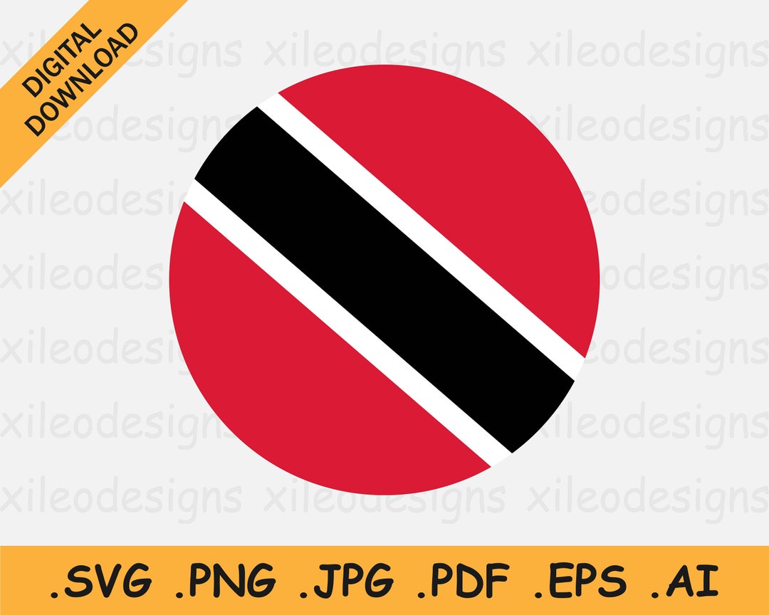 Trinidad and Tobago Round Flag SVG, National Circular Circle Button ...
