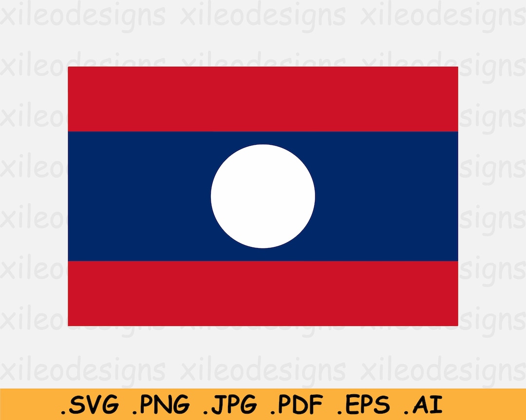 Laos Flag SVG, Laotian Lao National Nation Country Banner, Cricut Cut ...