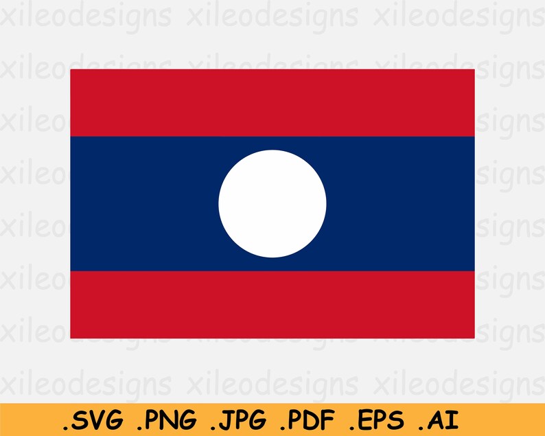 Laos Flag SVG Laotian Lao National Nation Country Banner | Etsy