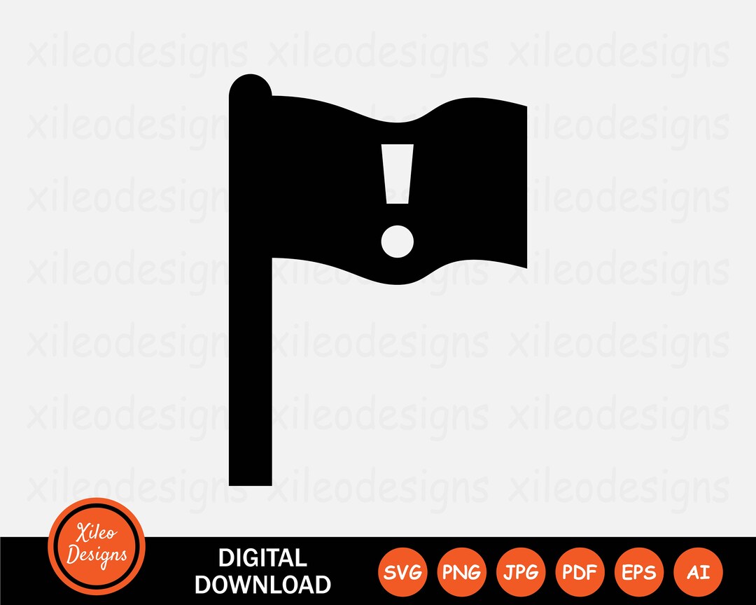 Alert Flag Icon Danger Caution Safety Banner Warning Sign Symbol Cricut ...