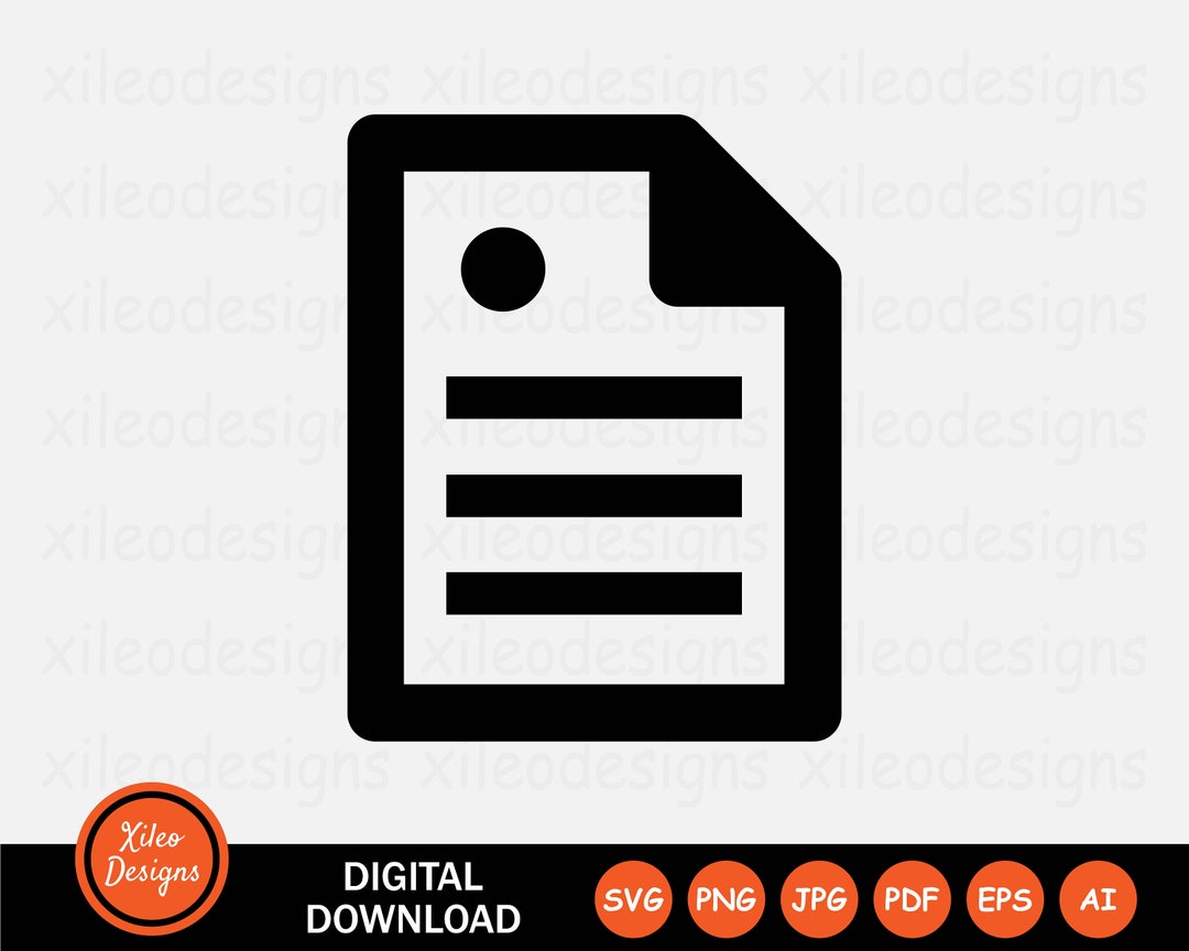 File Document Icon SVG Paper Page Form Note Doc Text Sign Symbol Cricut ...