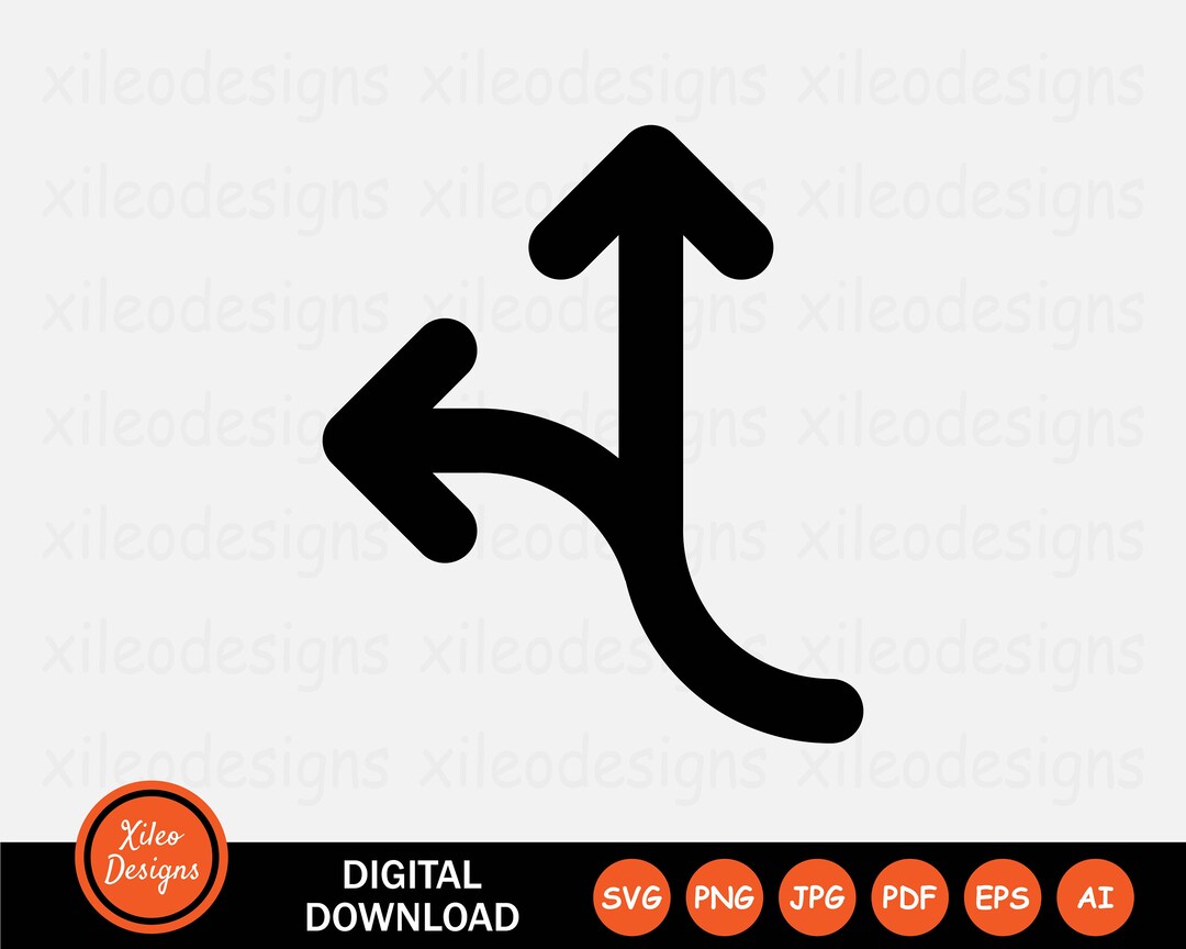 Forward Left Arrow Icon SVG Road Street Path Route Direction Exit Turn ...