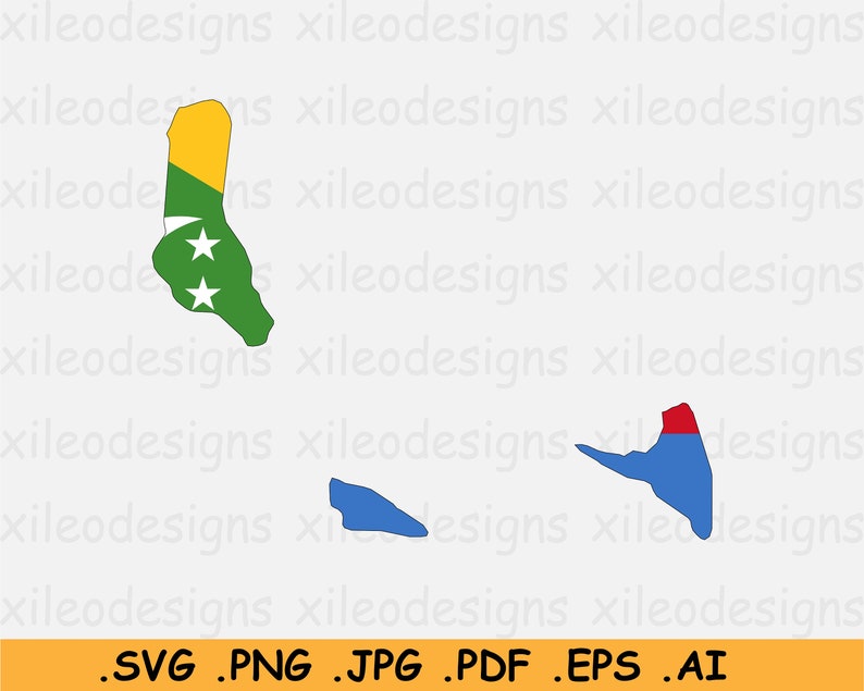 Comoros Map Flag SVG Map of Comoros Comorian National Flag - Etsy