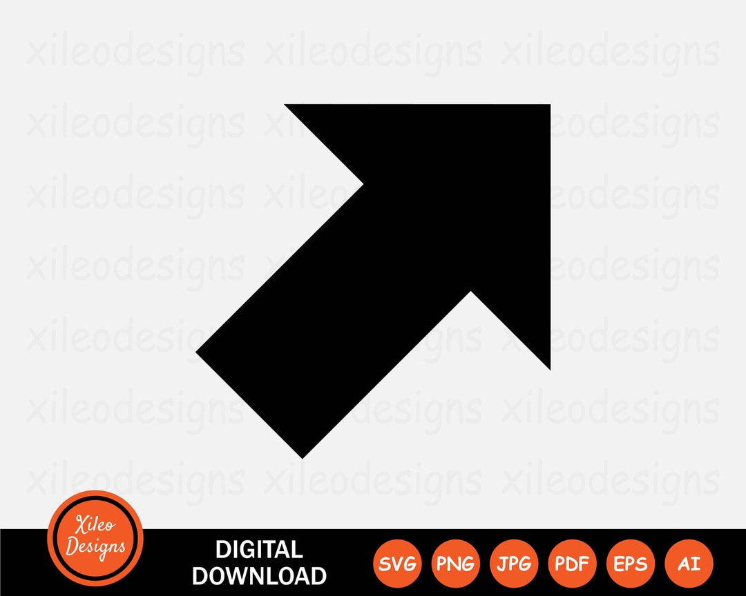 Arrow Top Right Icon SVG Upper Conner Enter Exit Path Png Jpg Eps Ai Pdf Digital Download Vector ...