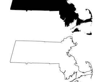 Massachusetts outline SVG Mass shape Cut file Massachusetts Vector File ...