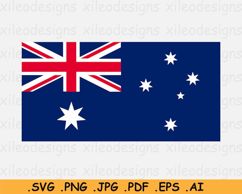 Australia Flag SVG Australian Aussie AUS Country National - Etsy