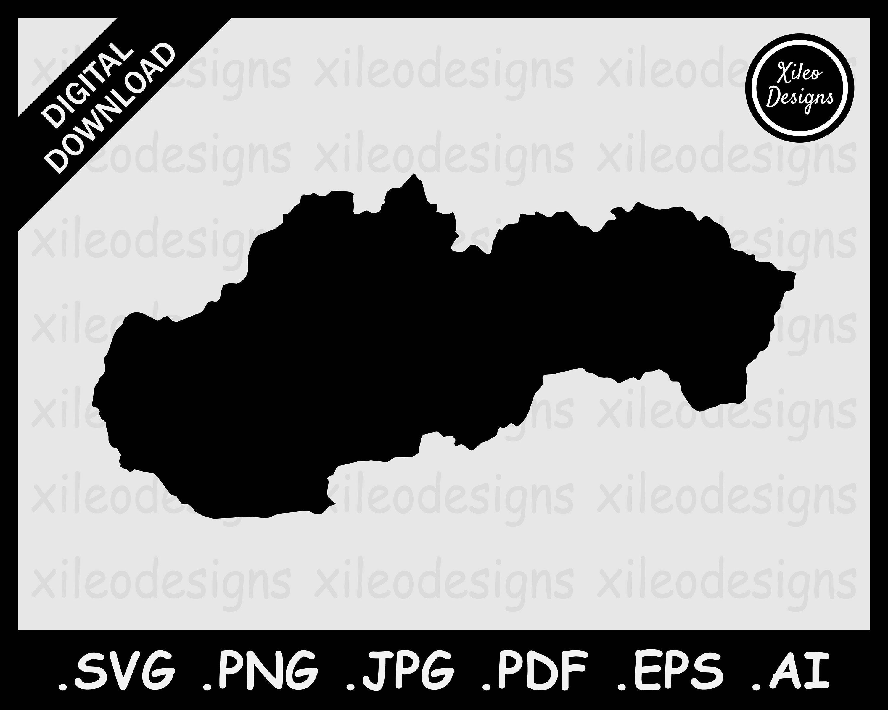 Slovakia Map SVG, Slovak National Country Boundary Border Map, Black ...