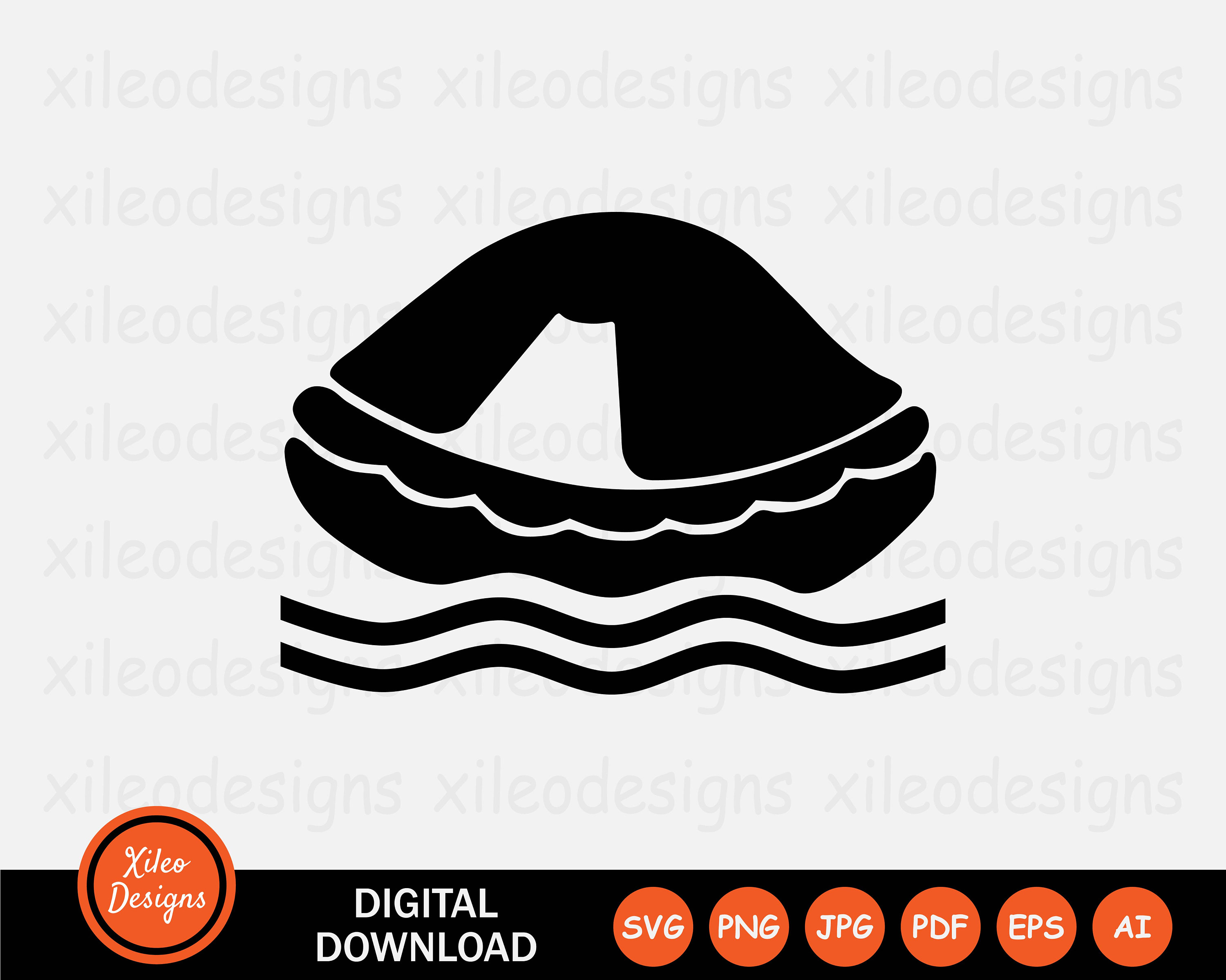 Liferaft SVG Emergency Rescue Inflatable Life Raft Floating Sign Symbol ...