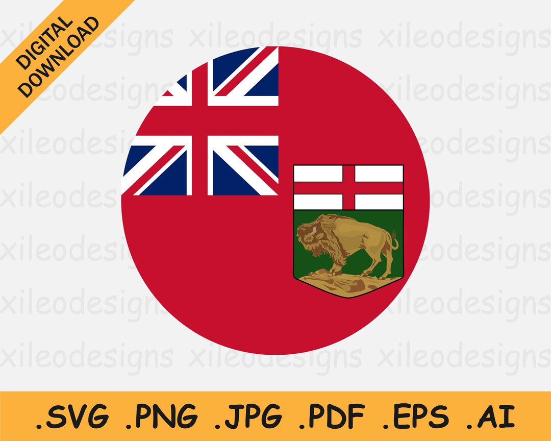 Manitoba SVG, Round Flag SVG, Canada Province Circular Circle Banner ...