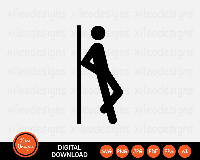 Leaning Against Wall Icon SVG Tired Rest Resting Lean Stick Figure ...