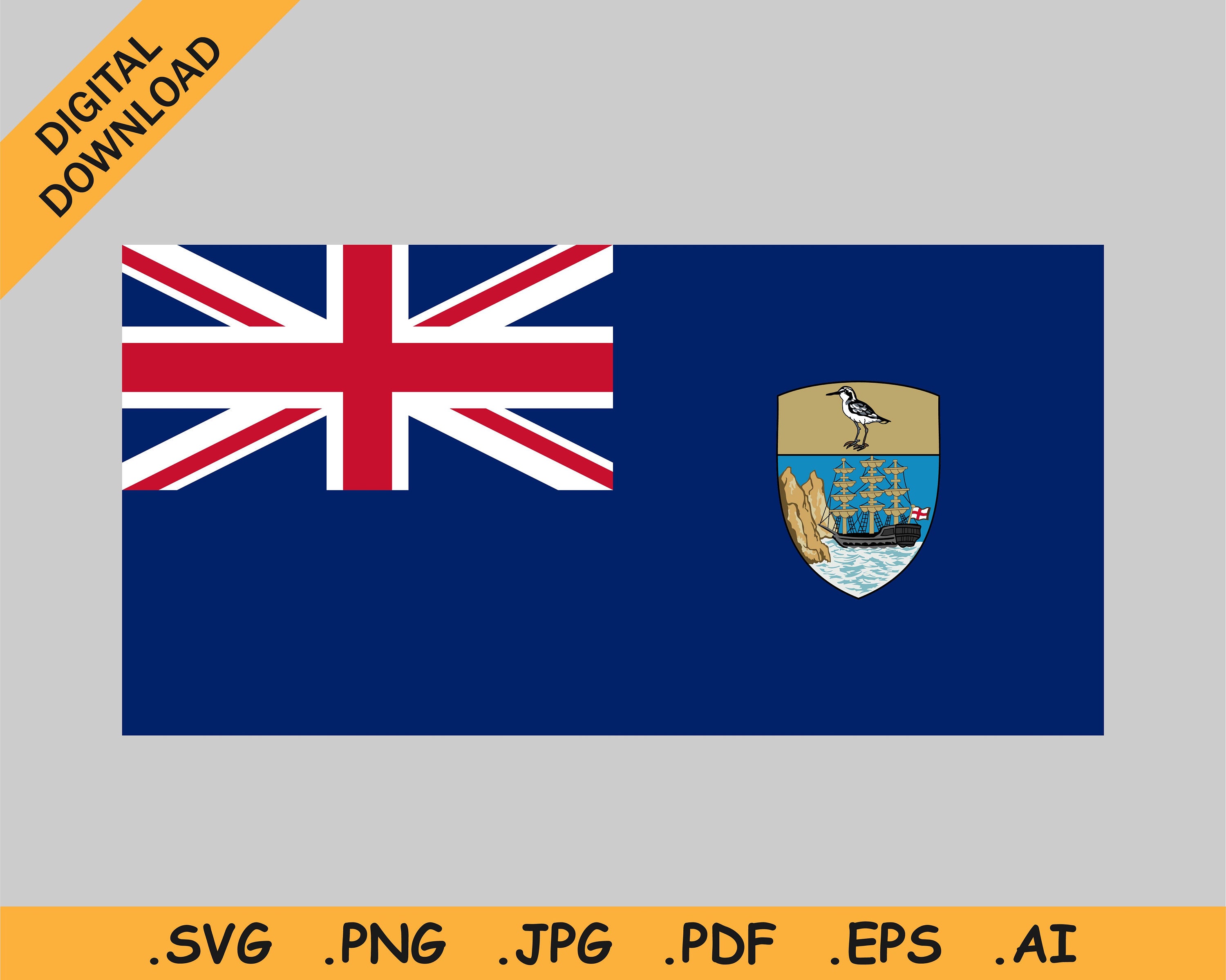 Saint Helena Flag SVG St. Helena Banner Flag British | Etsy
