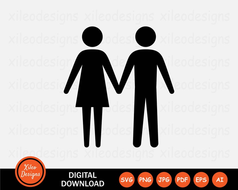 Couple Holding Hands Icon SVG Man Woman Dating Relationship - Etsy