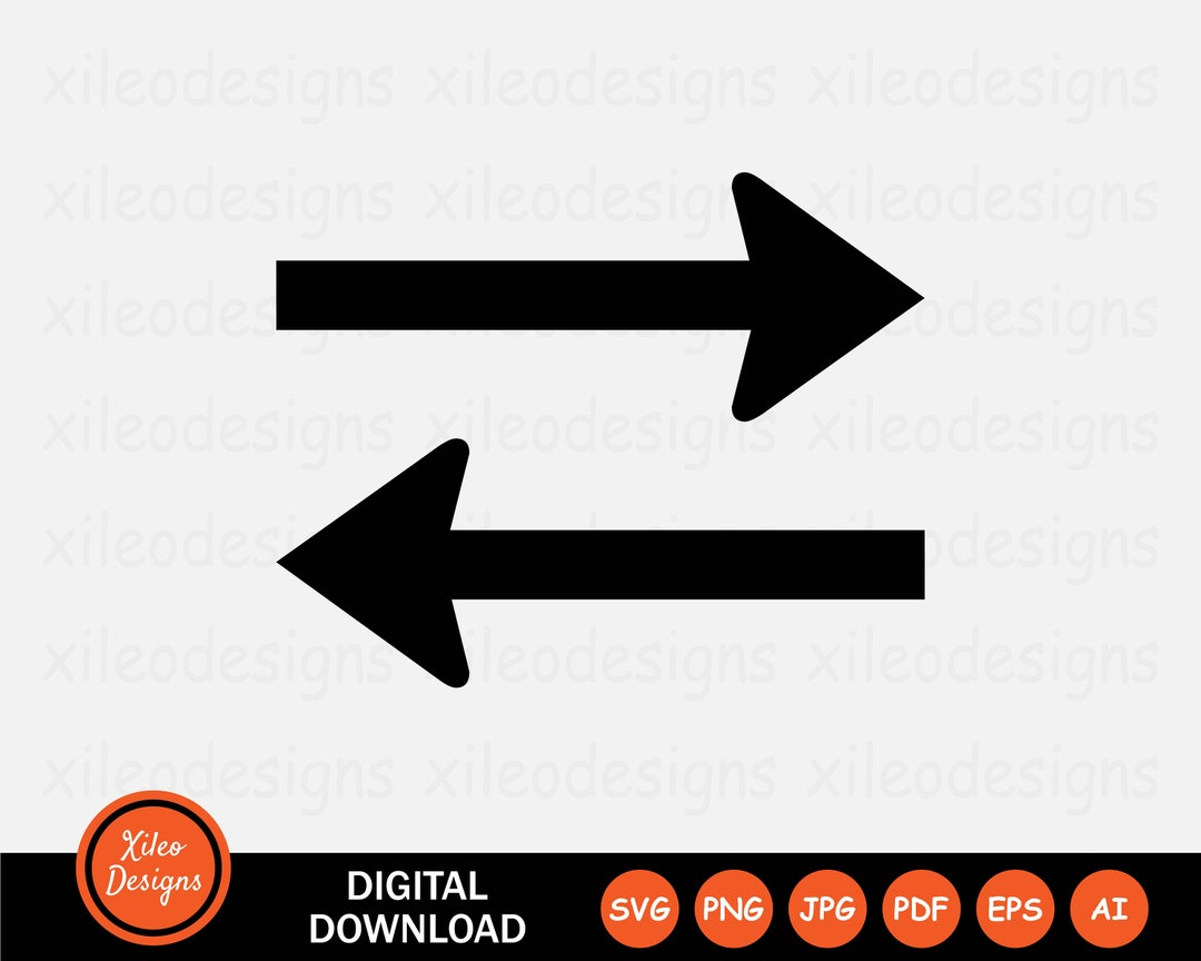 Right and Left Arrow Icon SVG Forward Backward Exchange Graphic Vector ...