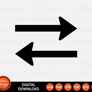 Right and Left Arrow Icon SVG Forward Backward Exchange Graphic Vector ...