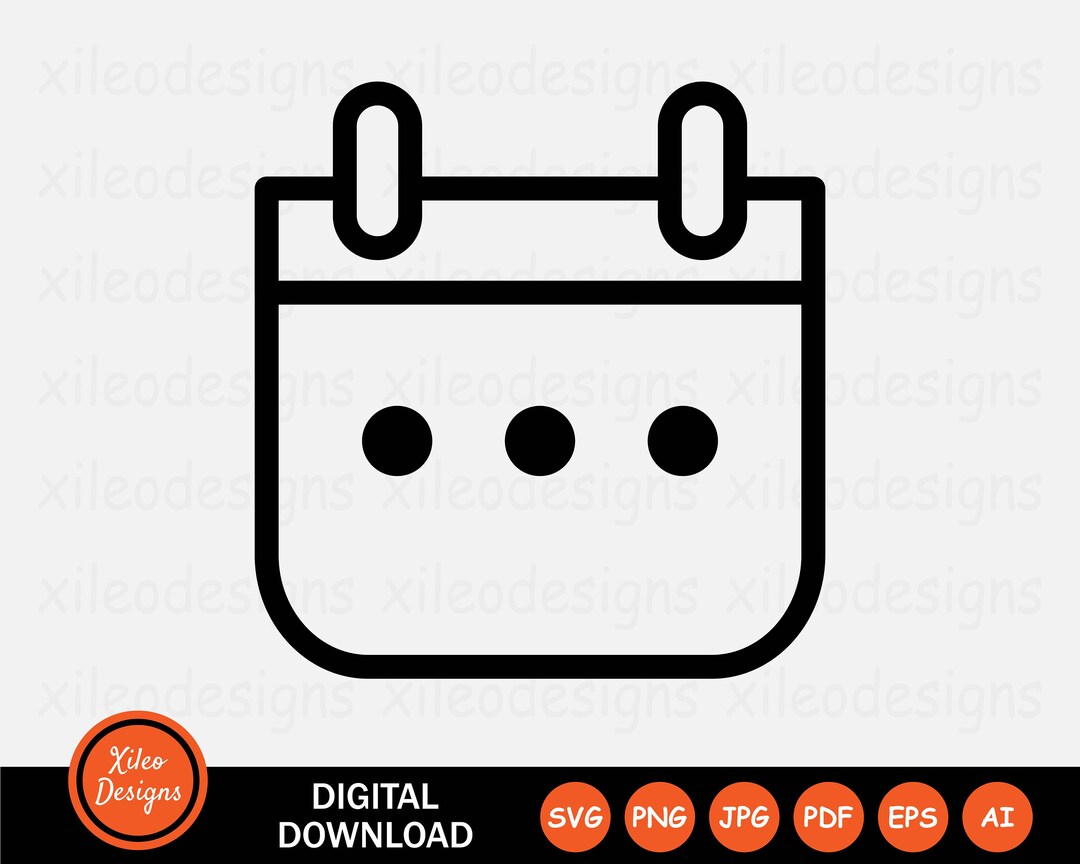 Simple Calendar Icon SVG Date Day Month Year Week Event Graphic Vector ...