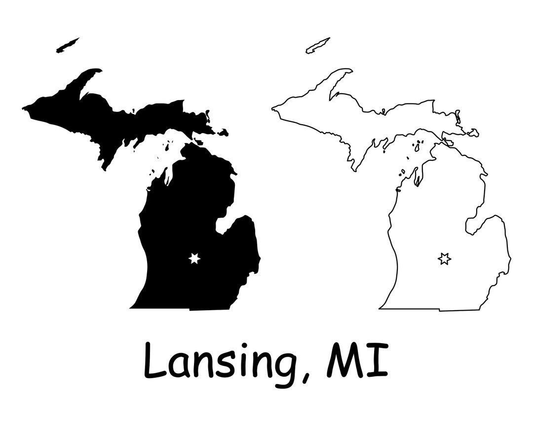 Lansing Michigan MI Capital City Location on a State Map USA Digital ...