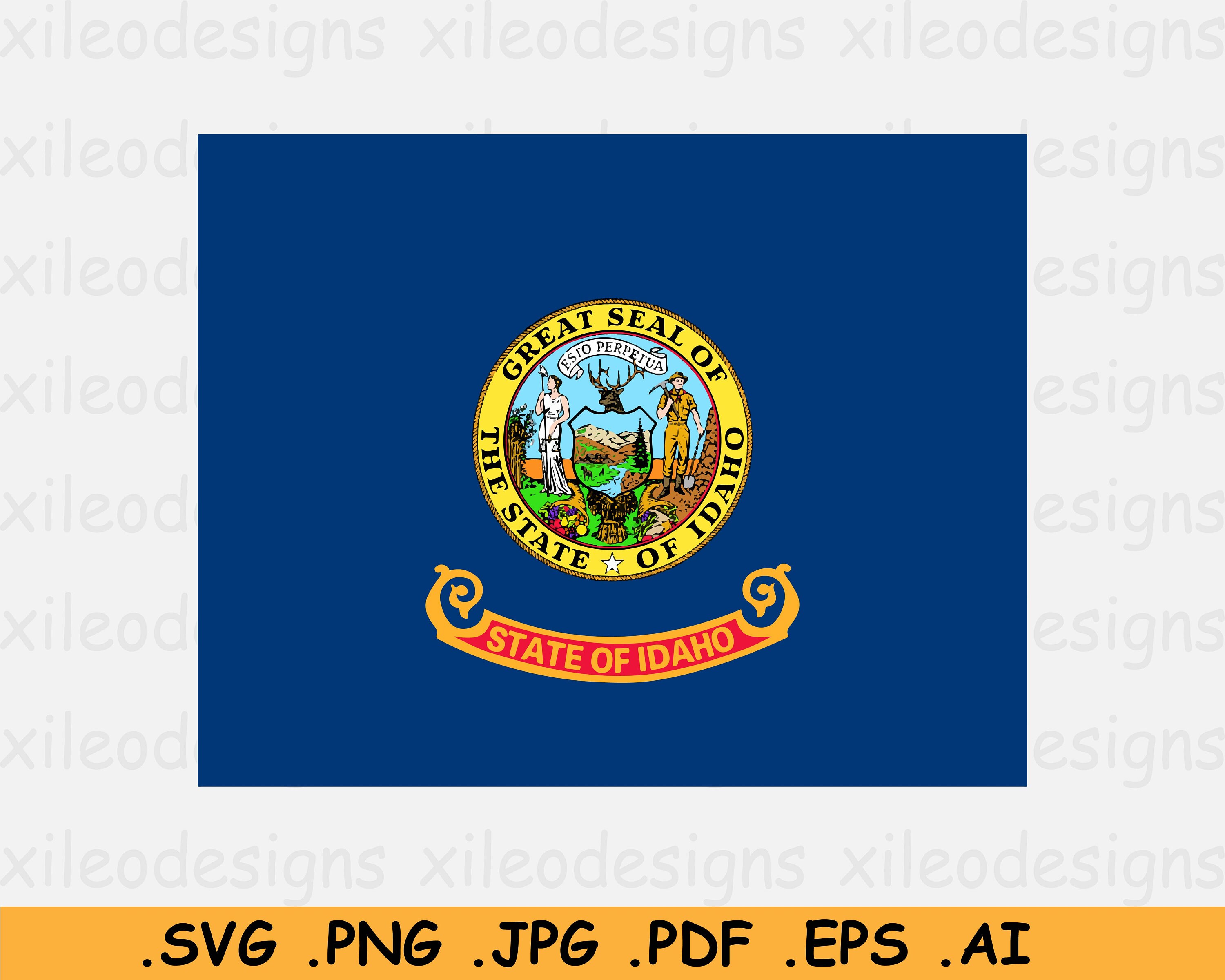 Idaho Flag SVG ID USA U.S State Banner American Gem United - Etsy
