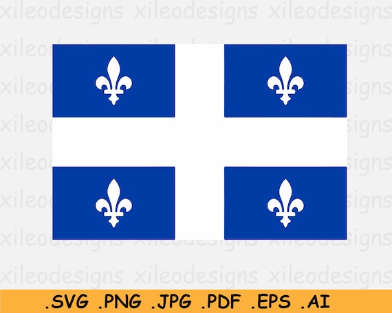 Quebec QC Canada Flag SVG Canadian Province State Territory | Etsy