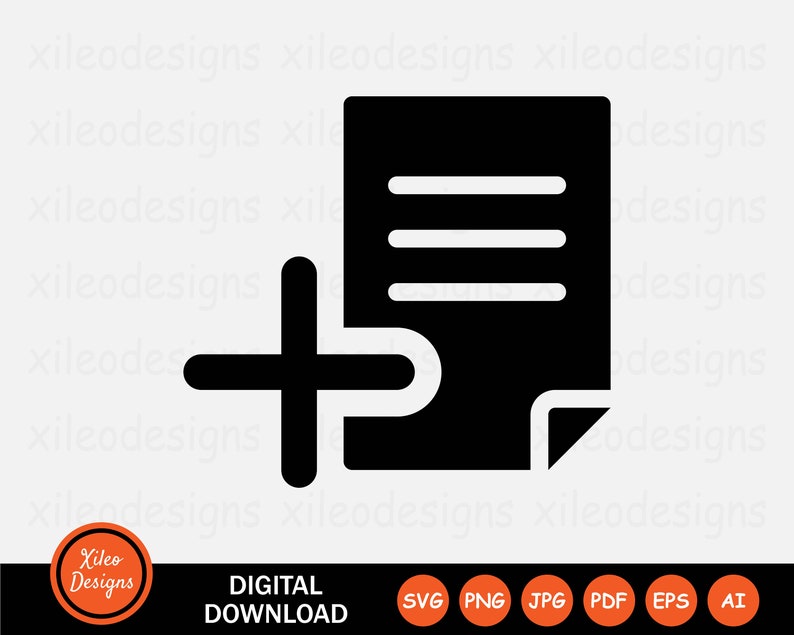 Add New Document Icon SVG - File Paper Page Folder Doc Edit Web Plus ...