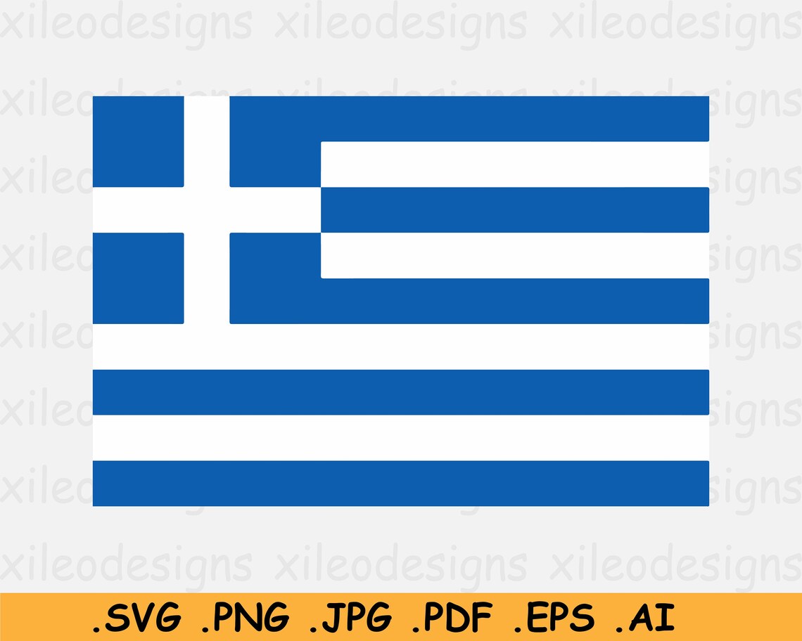Greece Flag SVG Greek National Nation Country Banner Cricut - Etsy