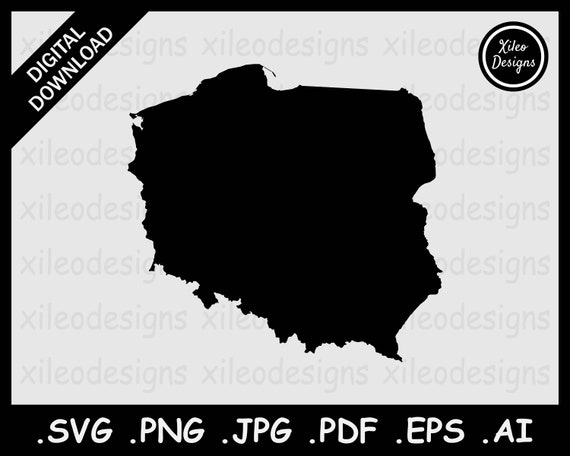 Poland Map SVG Polish Pole Country National Border Boundary - Etsy
