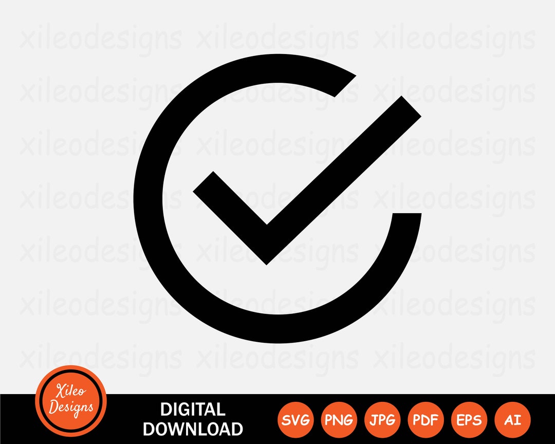Round Check Mark Icon SVG Vote Tick Yes Approve Choice Digital Download ...