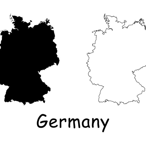 Outline Map of Germany Svg - Etsy