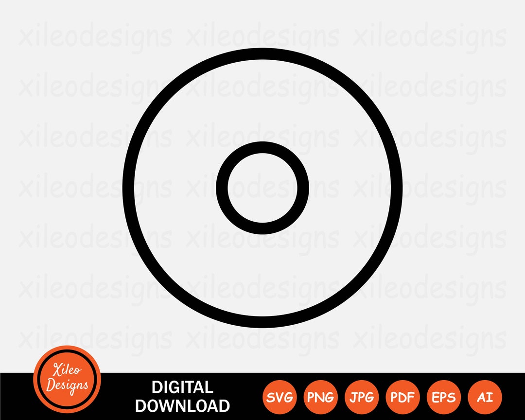 CD Line Icon SVG DVD Music Movie Record Media Round Old Digital ...