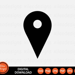 Location Pin Icon SVG - Map Marker GPS Pointer Navigation Position ...