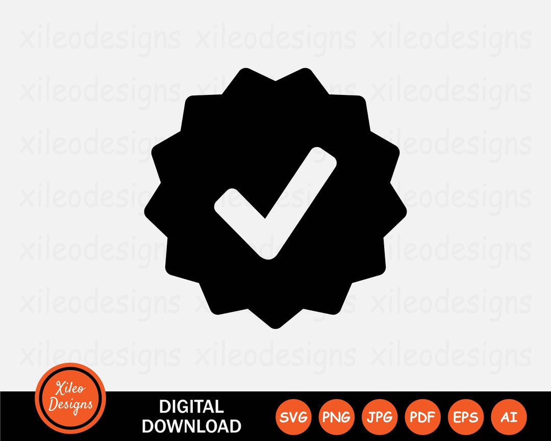 Verification Badge Icon SVG - Tick Checkmark Approval Verify Approval ...