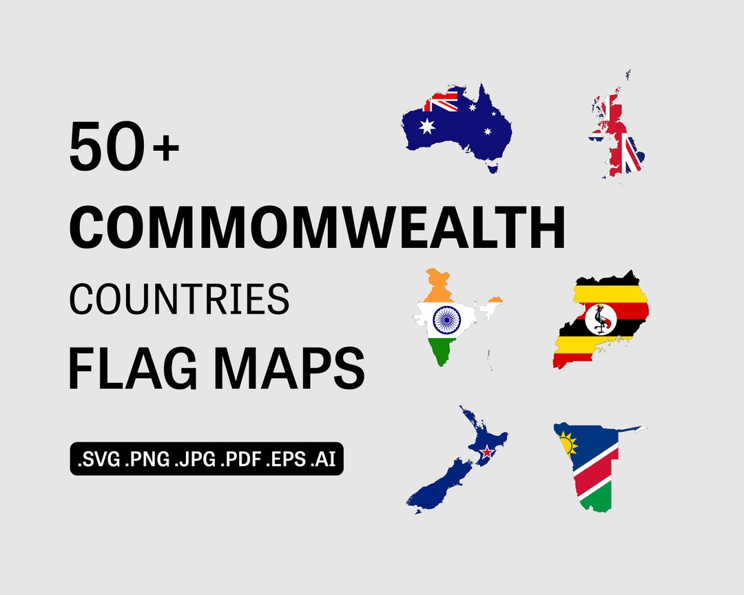 Commonwealth Flag Maps SVG Bundle, Member Countries Country National ...