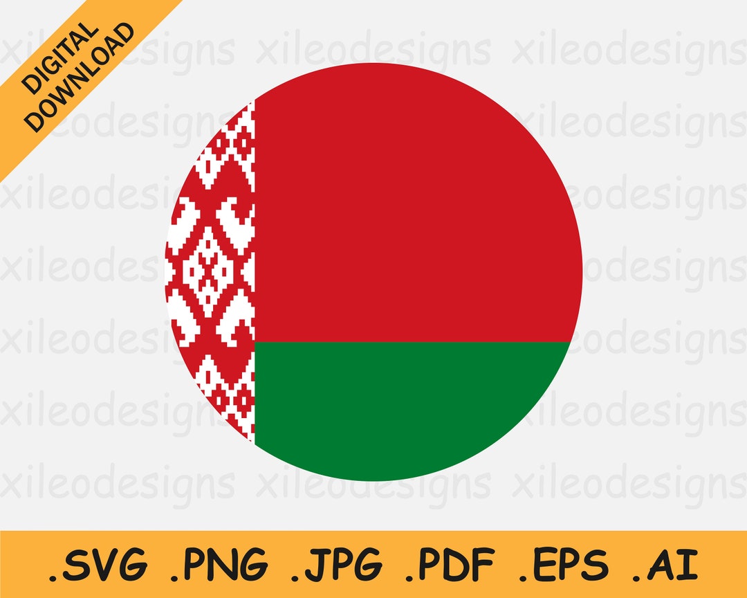 Belarus Round Flag SVG, Belarusian Circle Banner, National Circular ...
