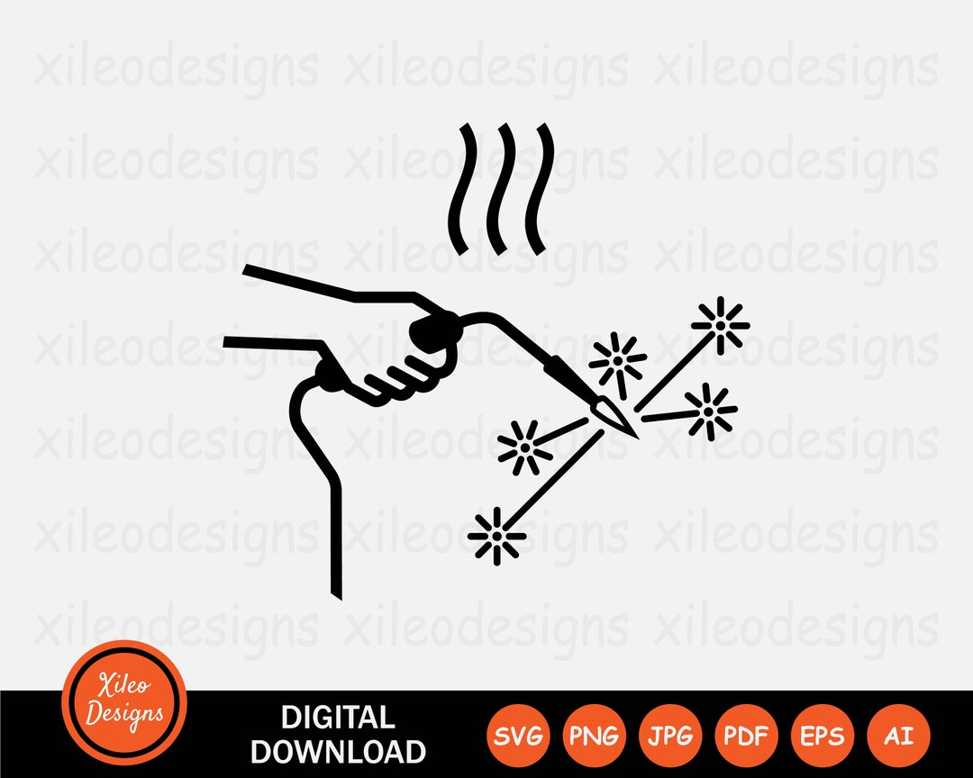 Welding Icon SVG - Welder Construction Hand Flame Torch Metal Steel ...