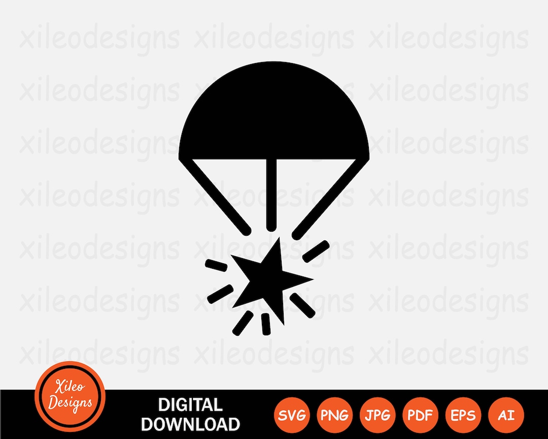 Parachute Flare Star Rocket Emergency Rescue Sign Symbol Icon Graphic ...
