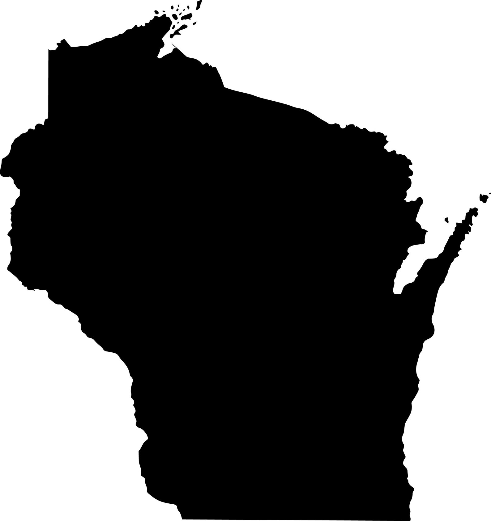 Wisconsin Map SVG WI USA United States of America us Black | Etsy