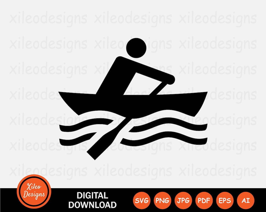 Rowboat Icon SVG - Rowing Row Boat Kayak Rower Water Sport Sports ...