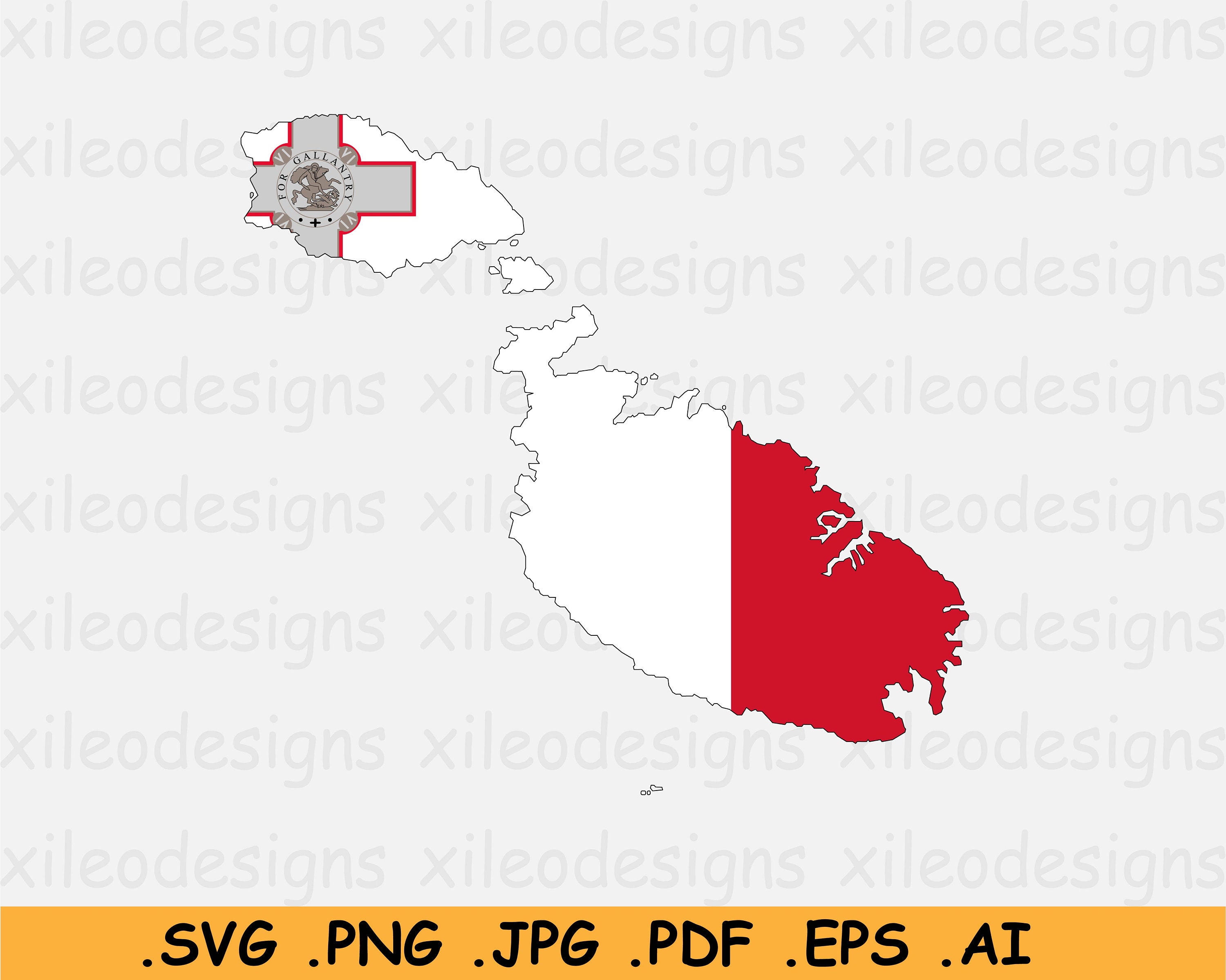 Malta Map Flag SVG Maltese SVG Digital Download Country - Etsy Australia