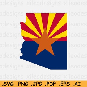 Arizona Map Flag SVG - AZ USA United States Flag Map, State Border Map ...