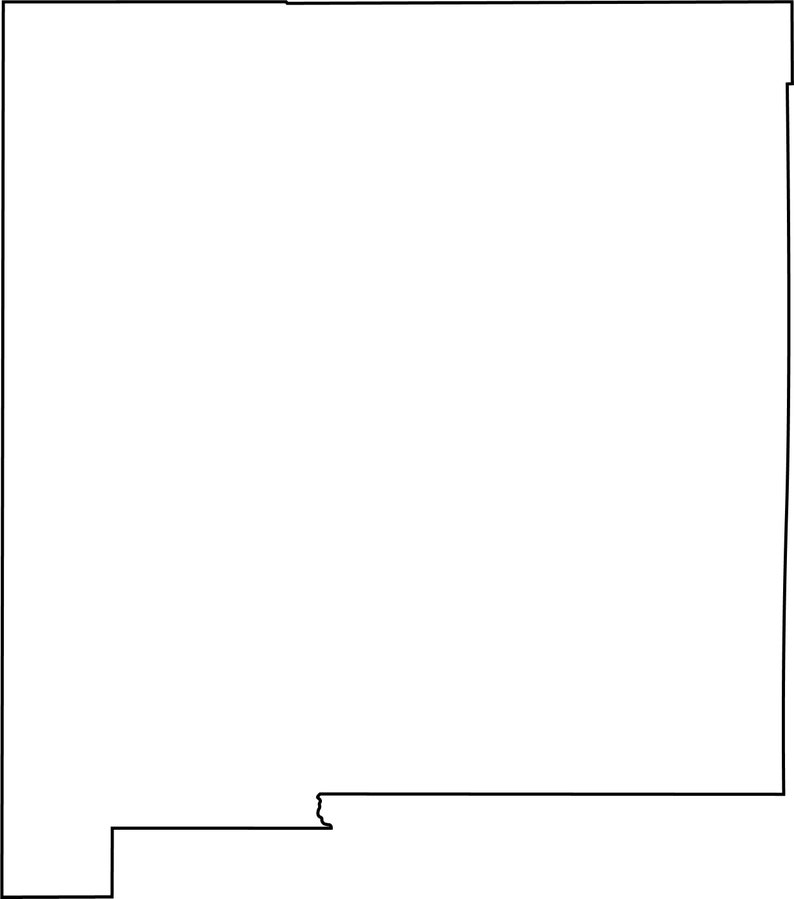 New Mexico Map SVG NM USA United States of America Us Black - Etsy