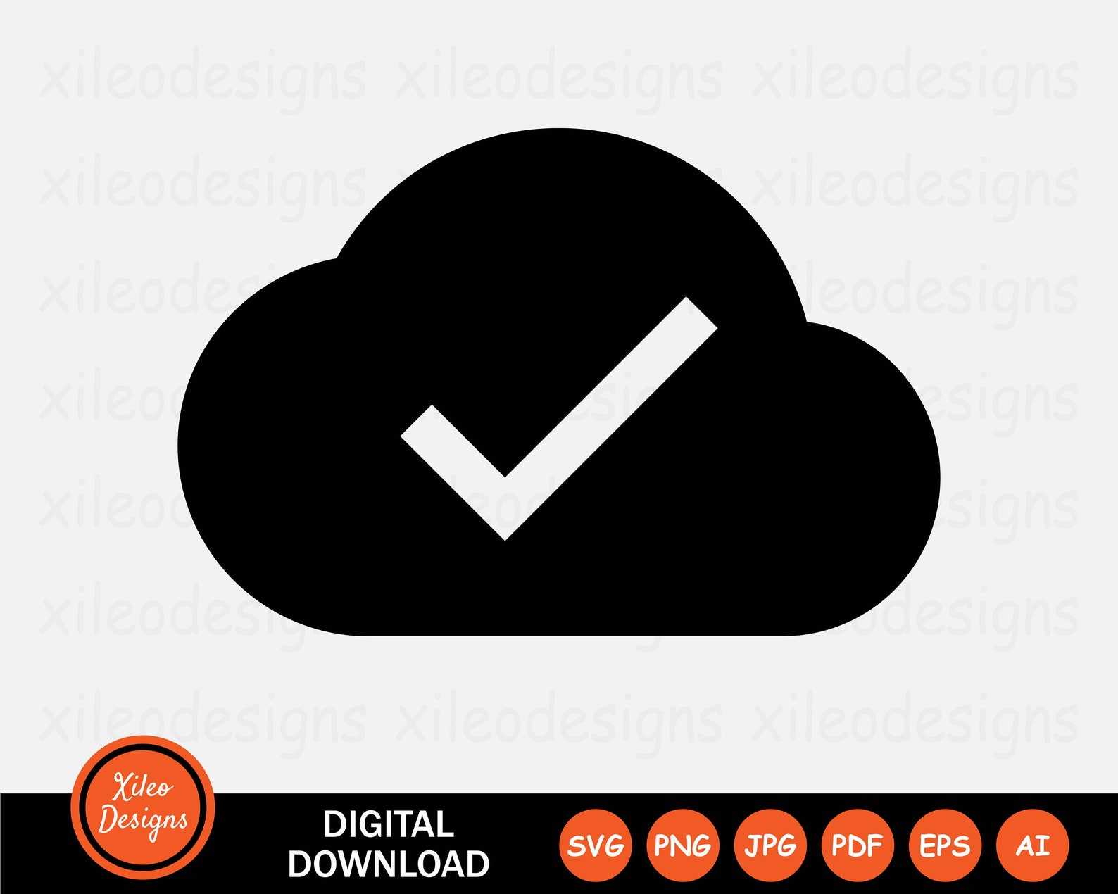 Cloud Verified Icon SVG User Account Verification Check Digital ...