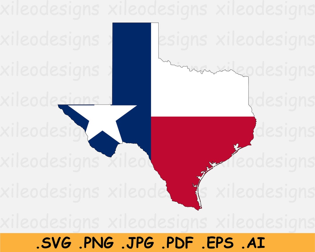 Texas Flag Map SVG - TX USA United States of America, State Border ...