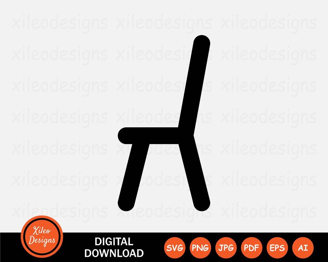 Chair Icon SVG - Wooden Seat Sit Sitting Furniture Simple Side View ...