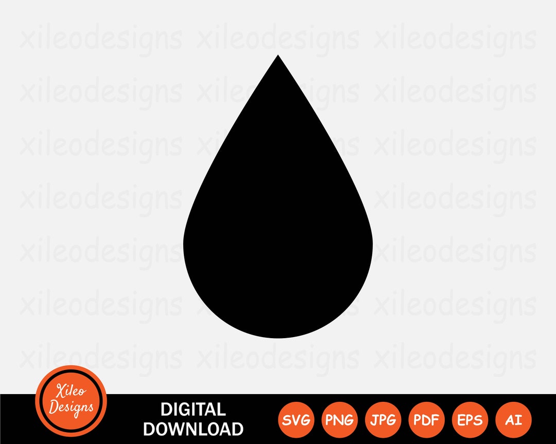 Water Droplet Icon SVG Liquid Drop Drip Rain Wet Blood Sign Symbol ...