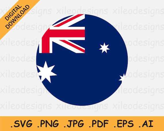 Australia Round Flag SVG Australian Circular Banner National - Etsy