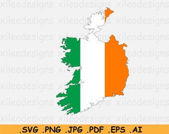 Ireland Map SVG Irish Cutting File Cricut Decal Transfer | Etsy