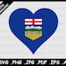 Alberta Canada Heart Flag SVG, AB Canadian Love Shape Flag, Sign Symbol ...