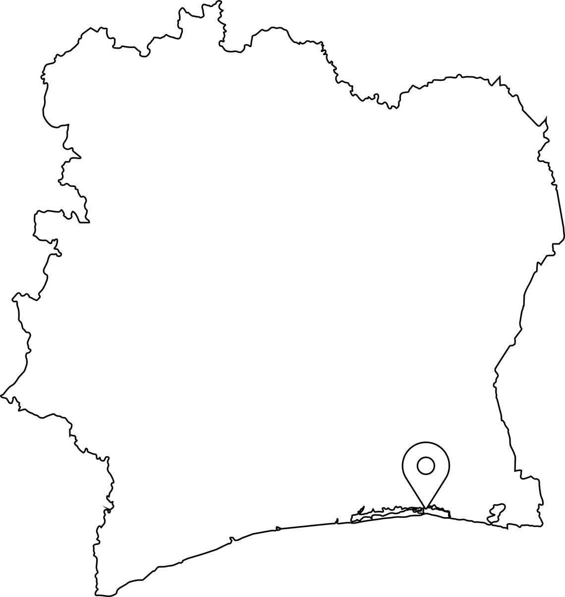 Abidjan Ivory Coast Map Capital City Country Location Pin | Etsy