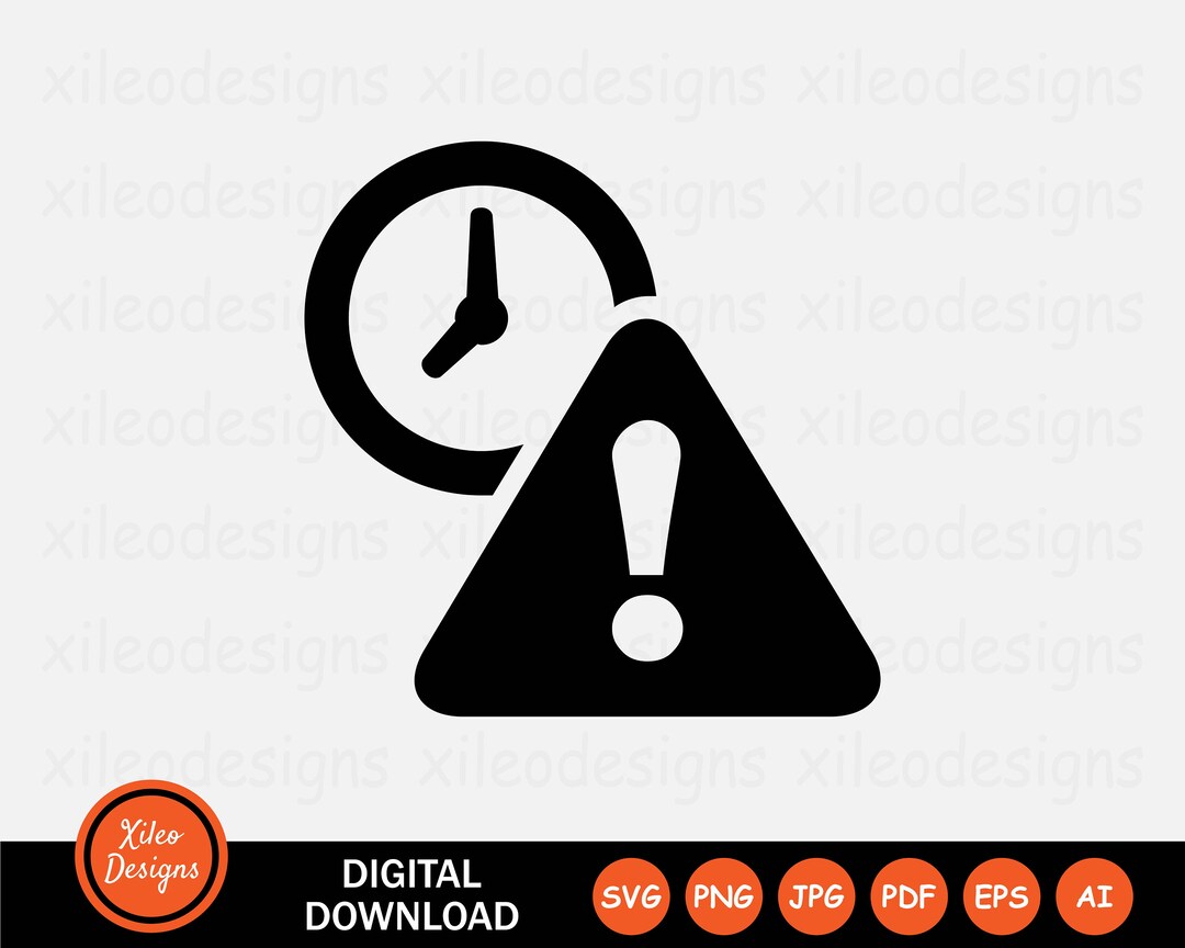 Late Icon SVG - Deadline Reminder Alert Expiry Date Time Watch Alarm ...